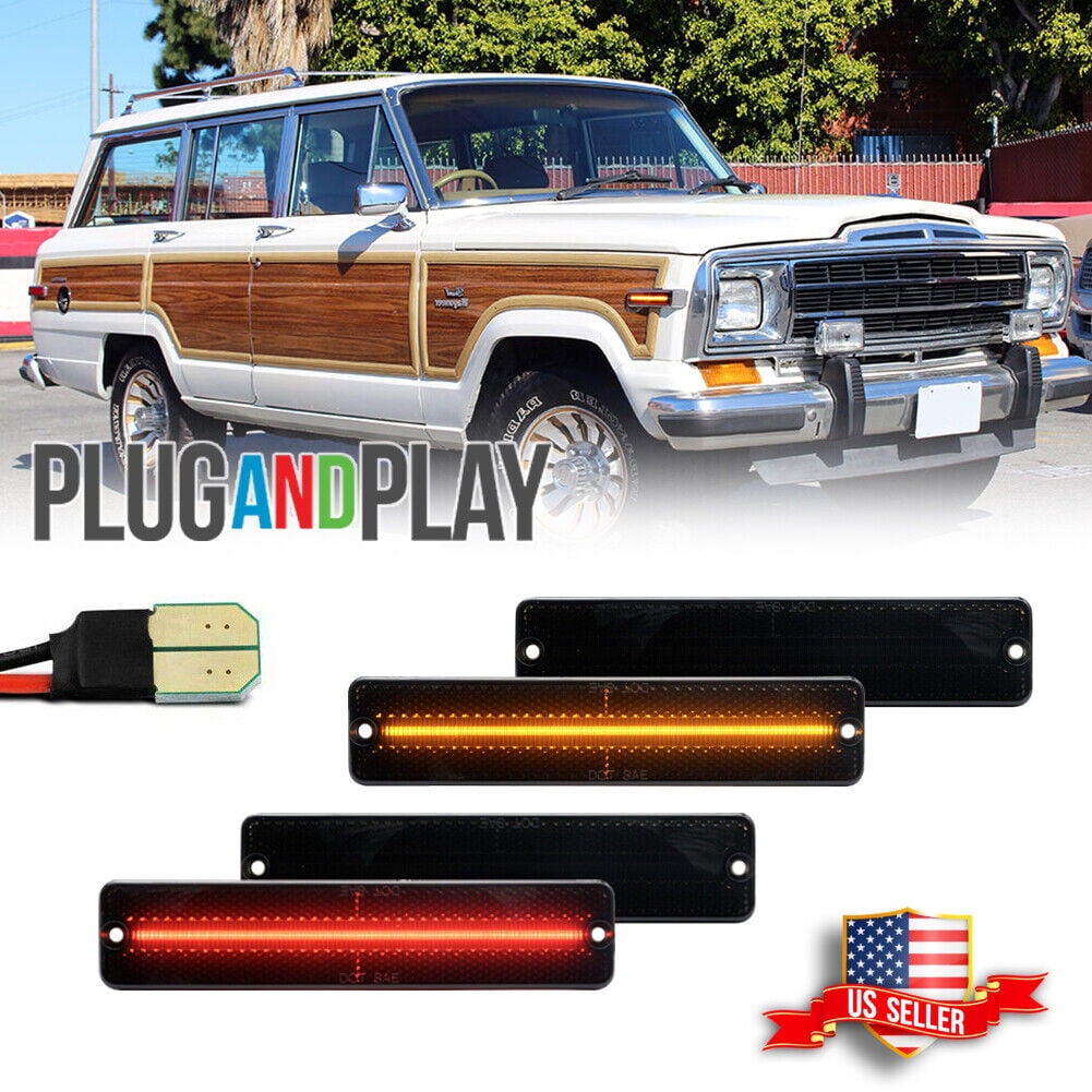 GTINTHEBOX Front Rear LED Fender Side Marker Lights For Jeep Cherokee ...