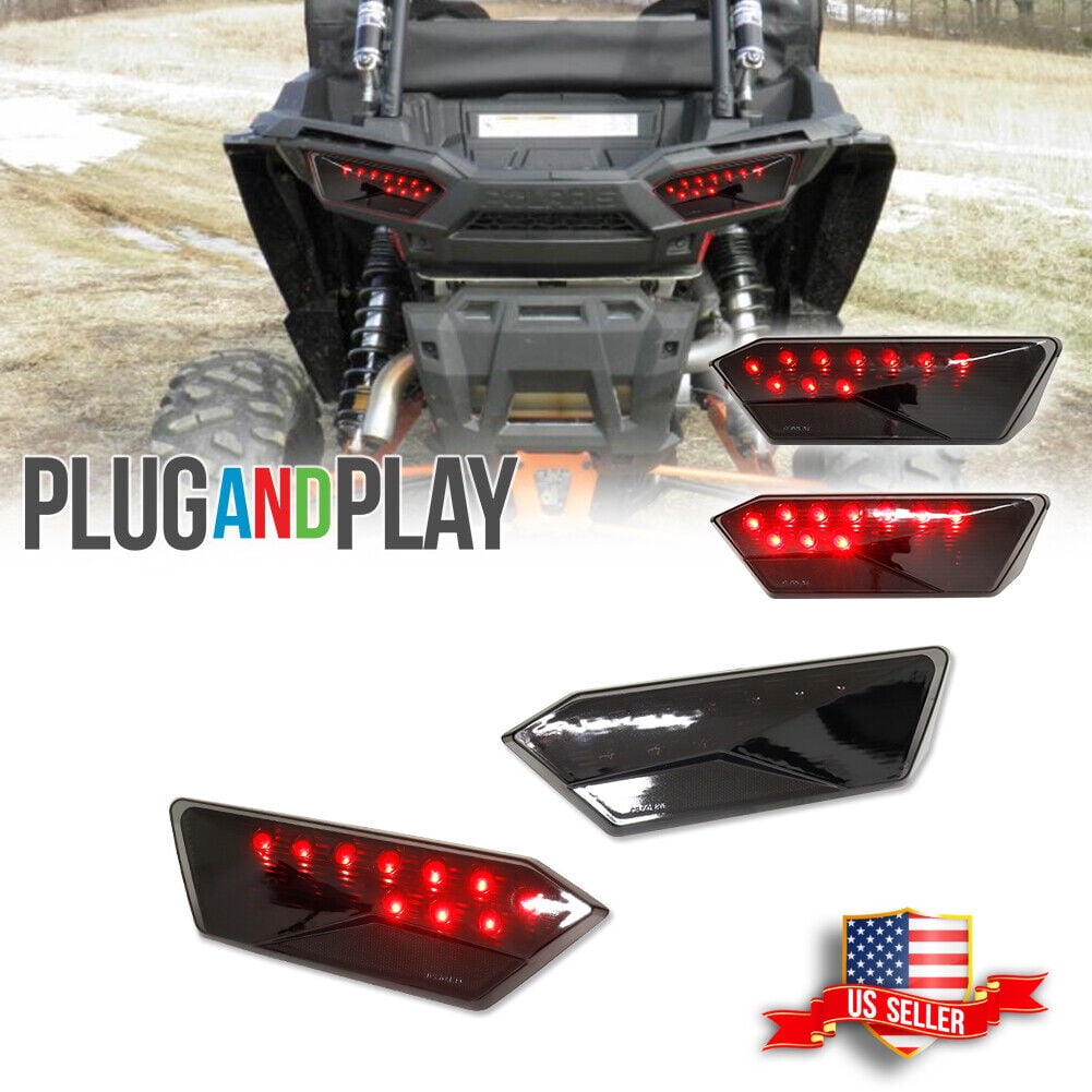 GTINTHEBOX Pair Smoke LED Red Tail Lights For 2014-2019 Polaris RZR ...