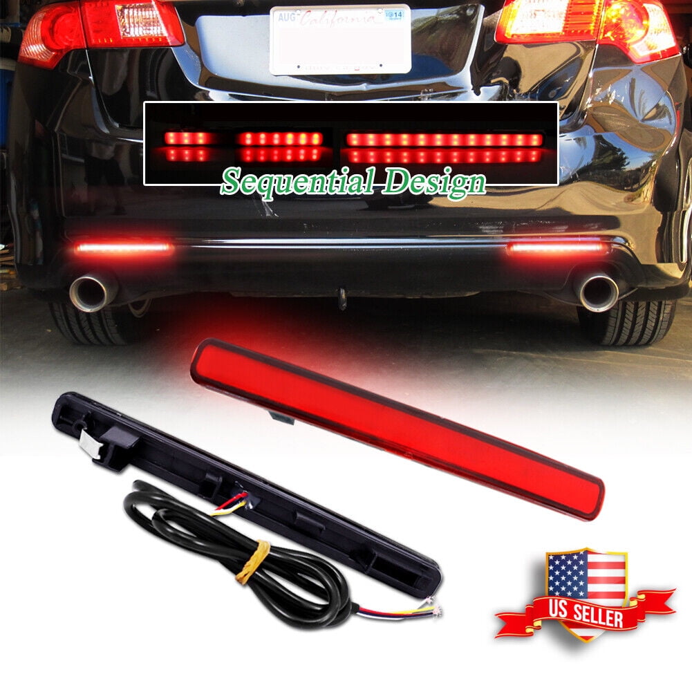 GTINTHEBOX Red LED Bumper Reflector Tail Brake Lights Rear Foglight For ...