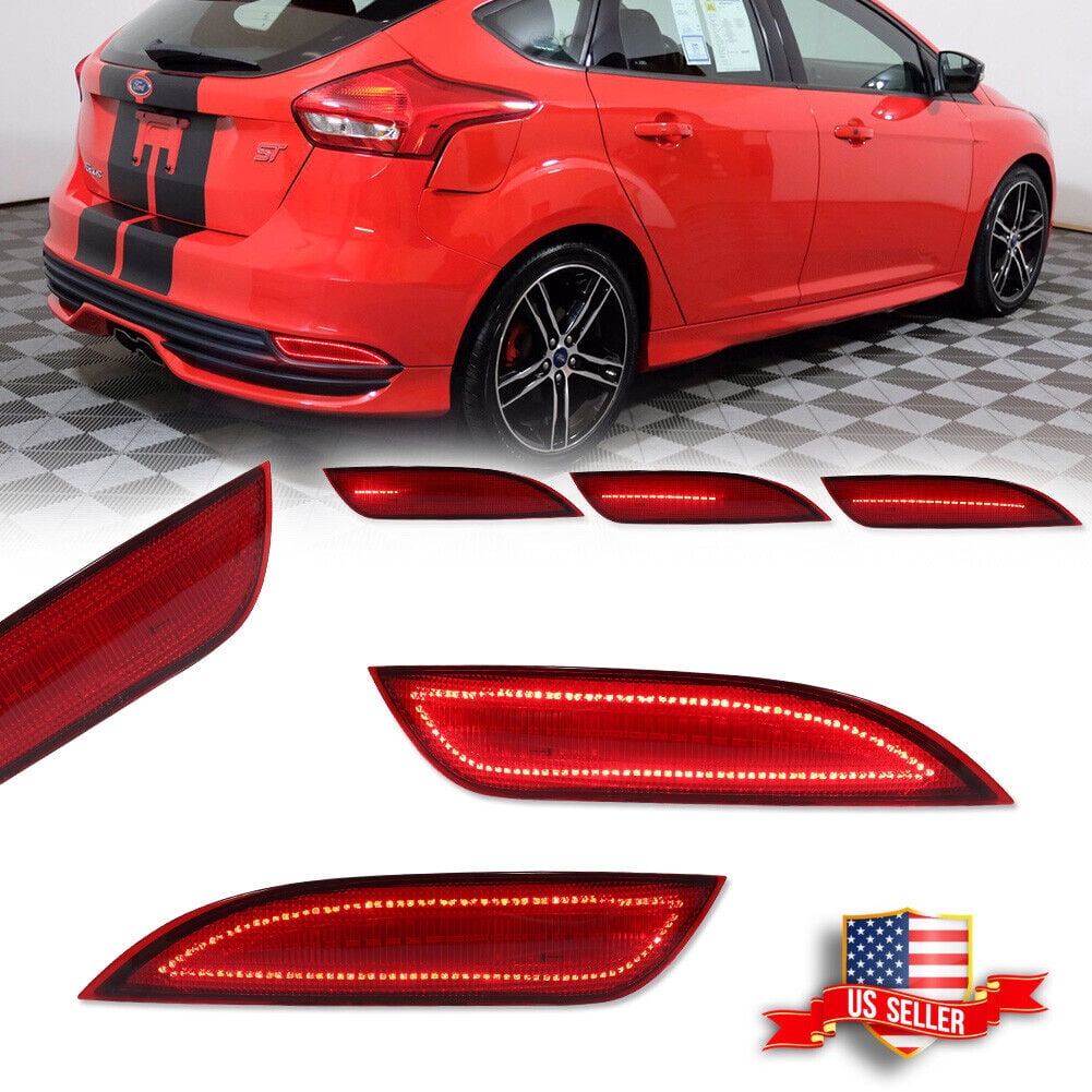 GTINTHEBOX Red LED Rear Bumper Reflector Tail Signal Lights For 2015 ...