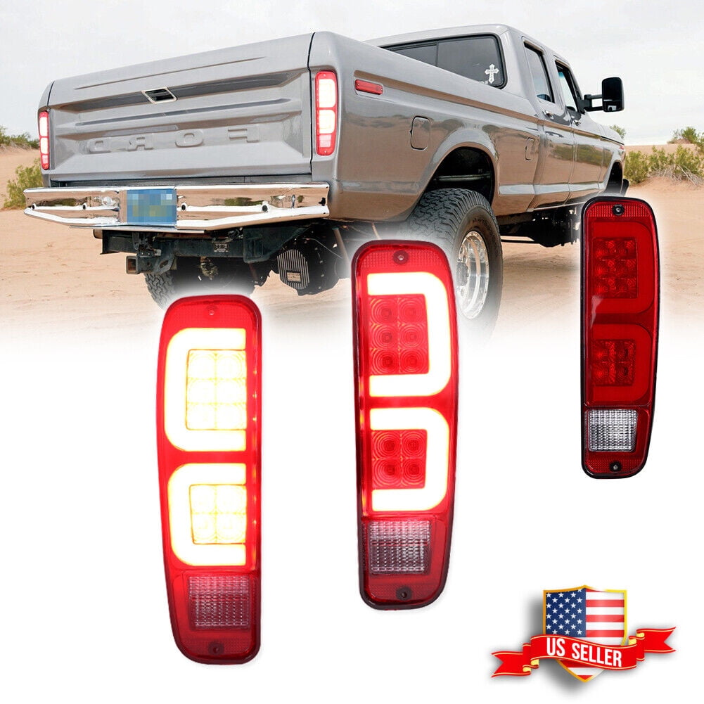 GTINTHEBOX Red LED Rear Tail Lights Assembly For 1974-1991 Ford E150 ...