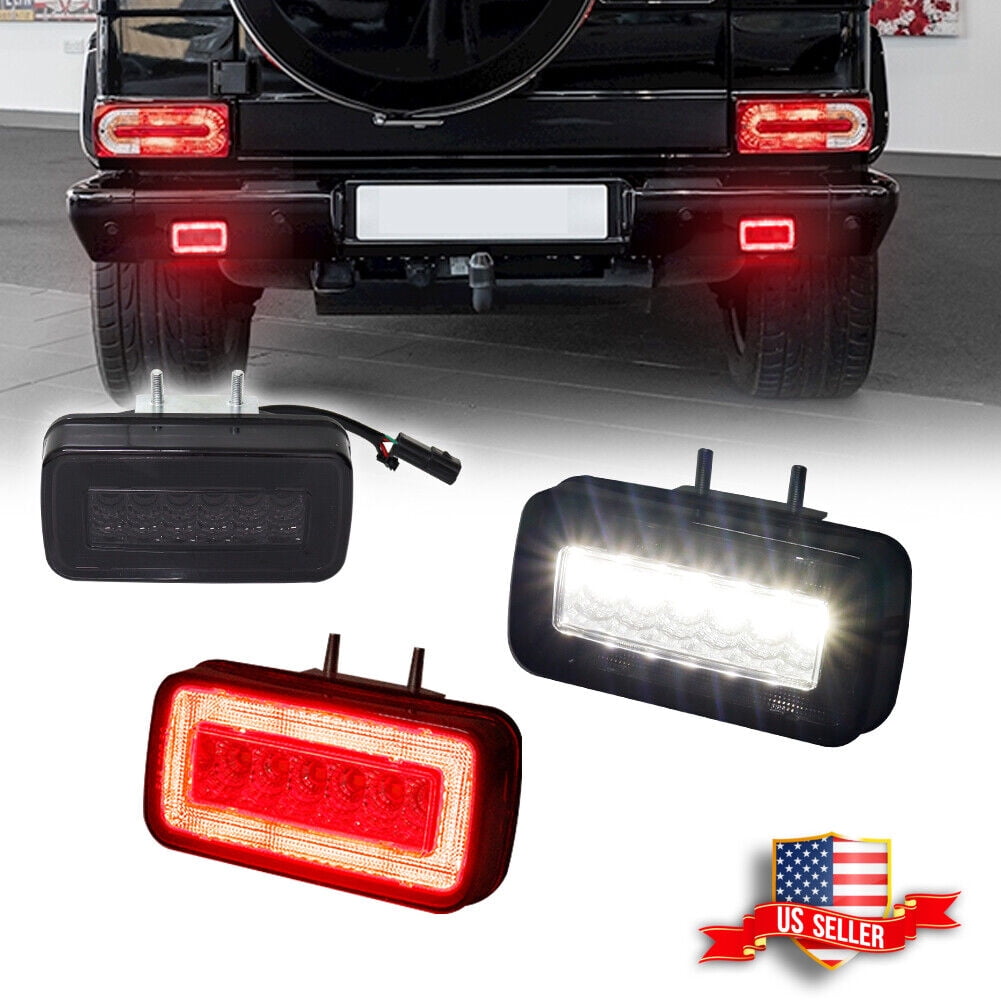 GTINTHEBOX SMOKED LENS LED REAR BUMPER REVERSE FOG LAMPS For 2002-2018 ...