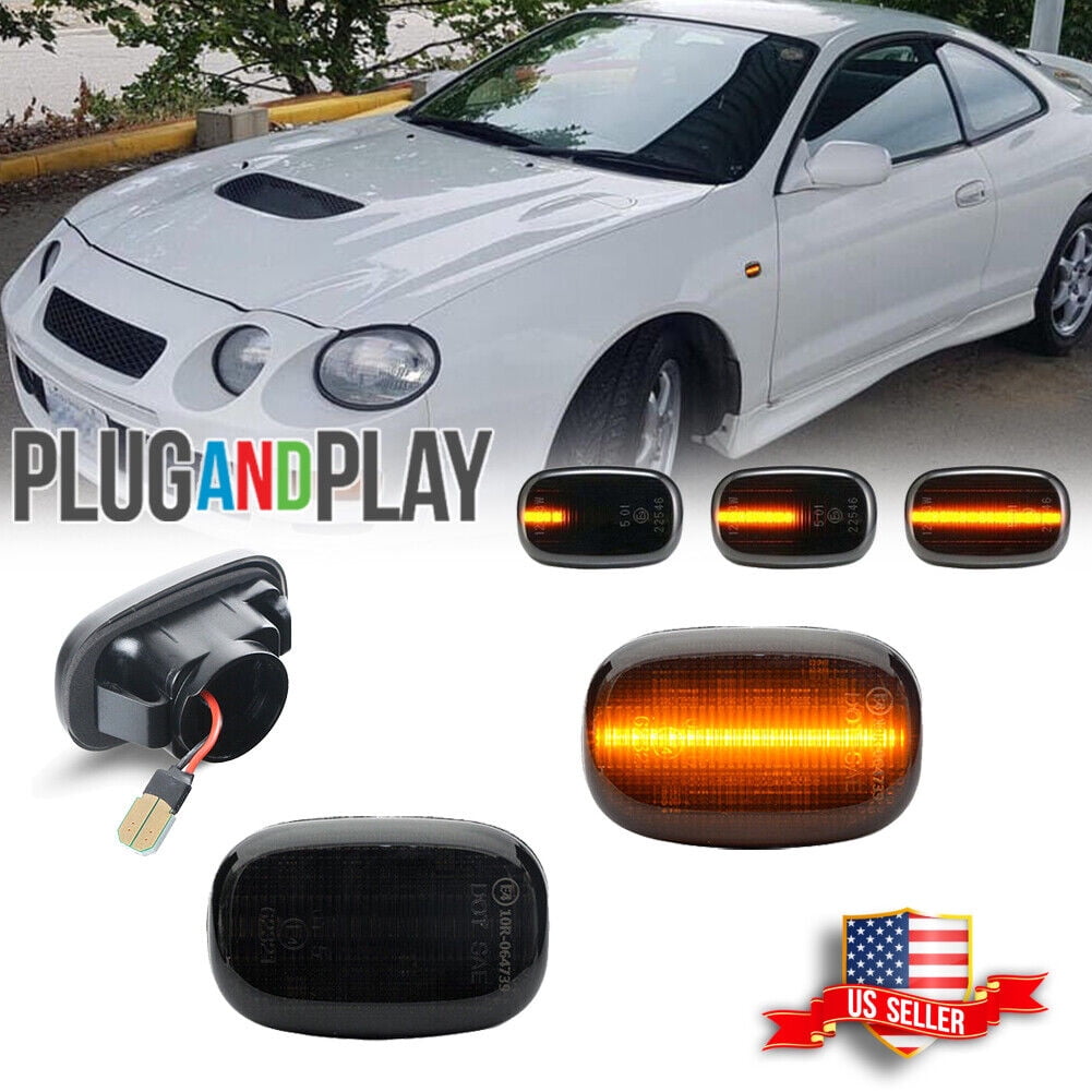 GTINTHEBOX Sequential Black LED Side Indicator Lights For Toyota Supra ...