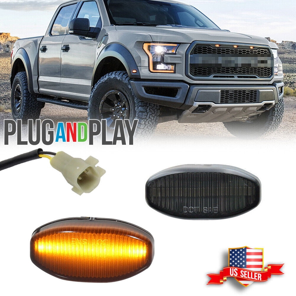 GTINTHEBOX Smoke Amber LED Strip Fender Marker Corner Lights For 17-up ...