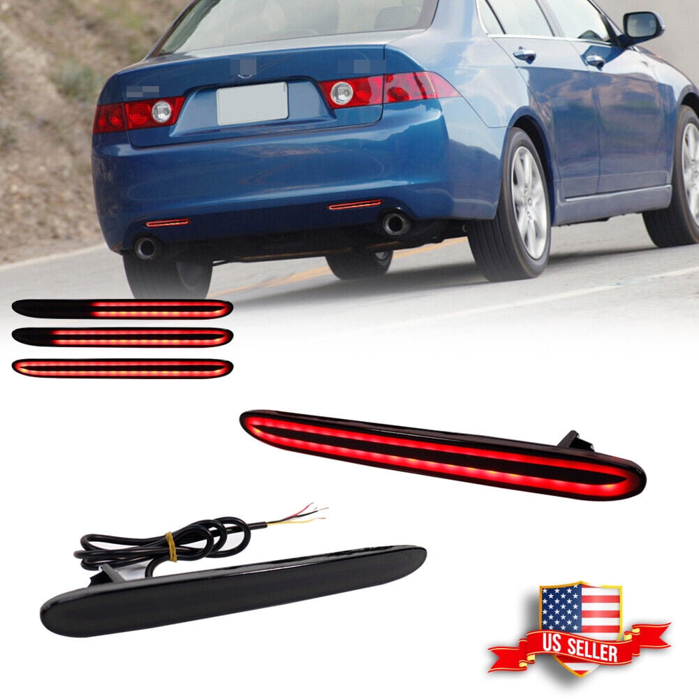 GTINTHEBOX Smoke LED Rear Bumper Reflector Tail Brake Signal Lights For ...