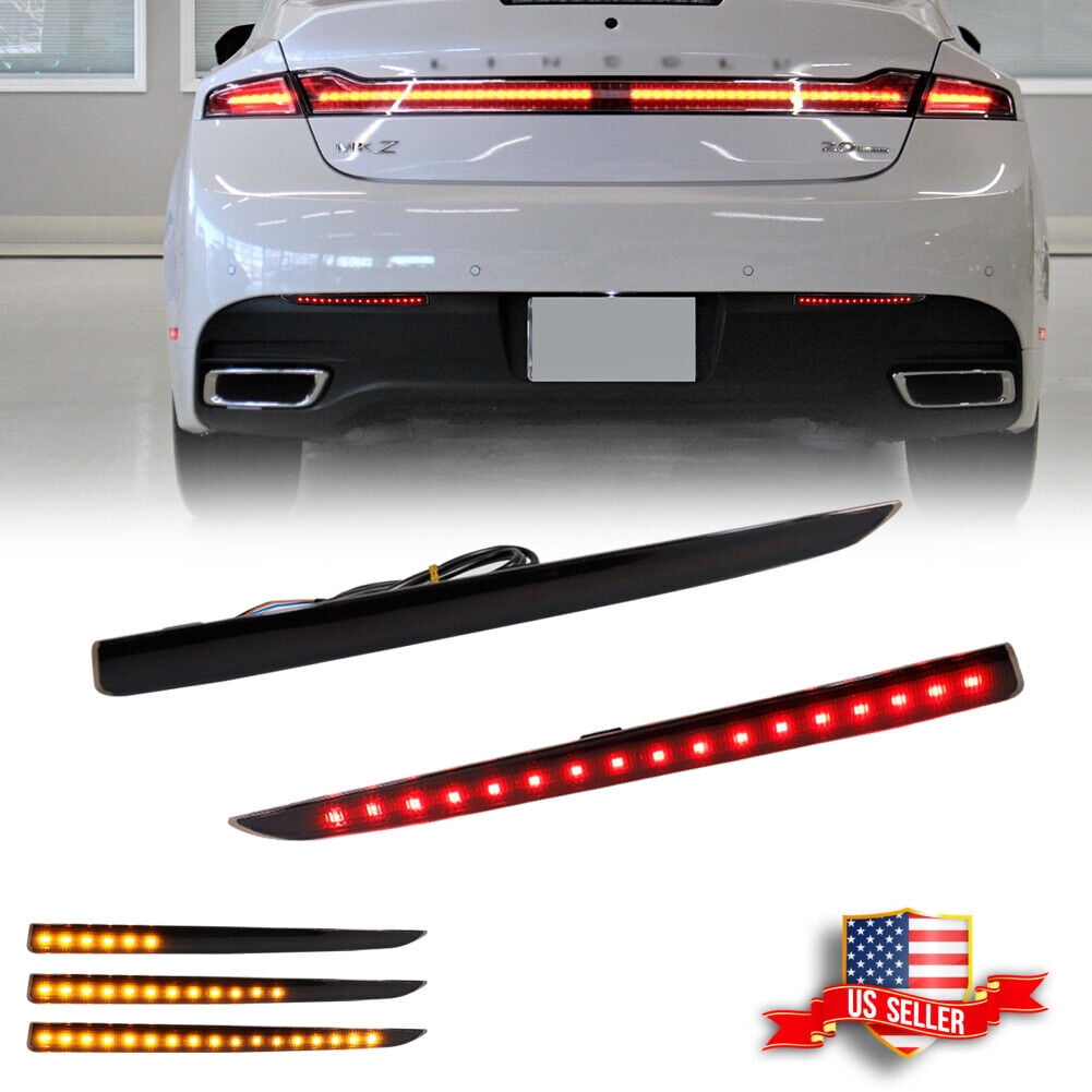 GTINTHEBOX Smoke LED Rear Bumper Reflector Tail Brake Signal Lights For ...
