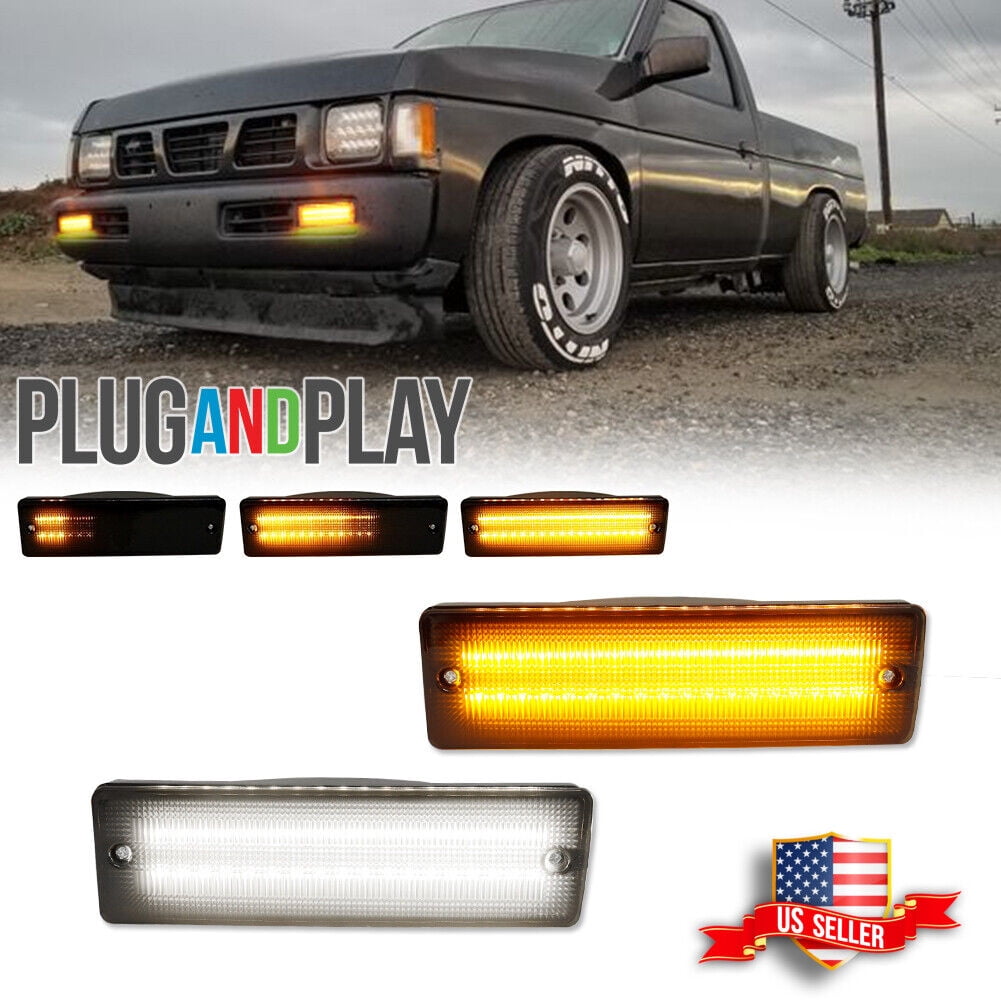 GTINTHEBOX Smoke Switchback LED Signal Light for 1988-1997 Nissan D21 Hardbody 1988-1995 ...
