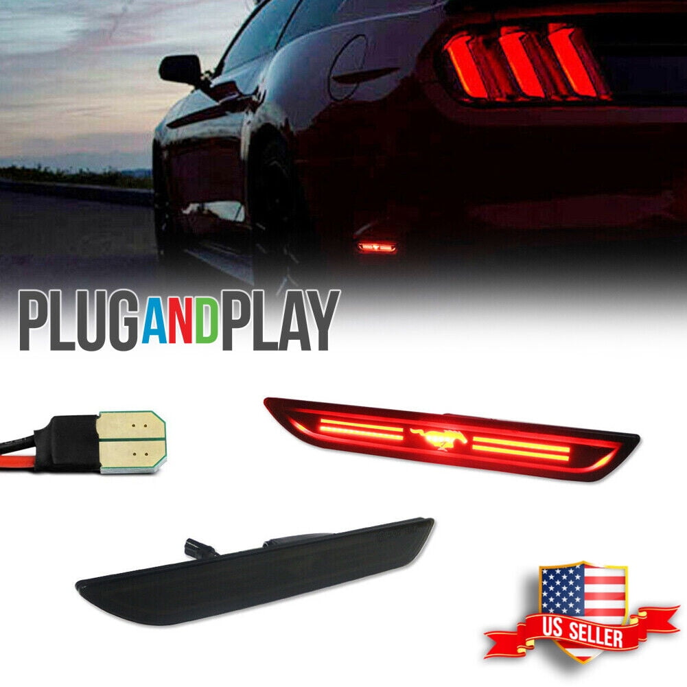 GTINTHEBOX Smoked Black Lens Rear Bumper Side Marker LED Lights For ...