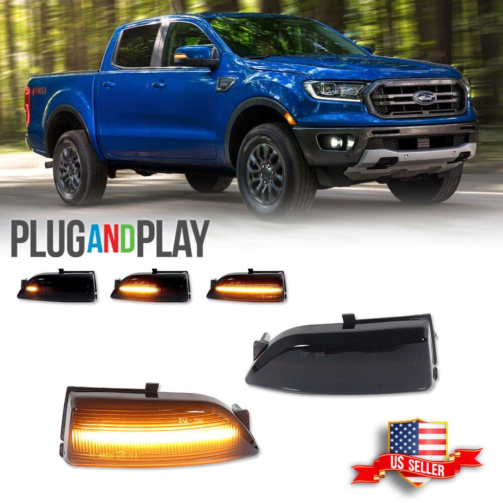 GTINTHEBOX Smoked Dynamic LED Side Mirror Indicator Lights For Ford ...