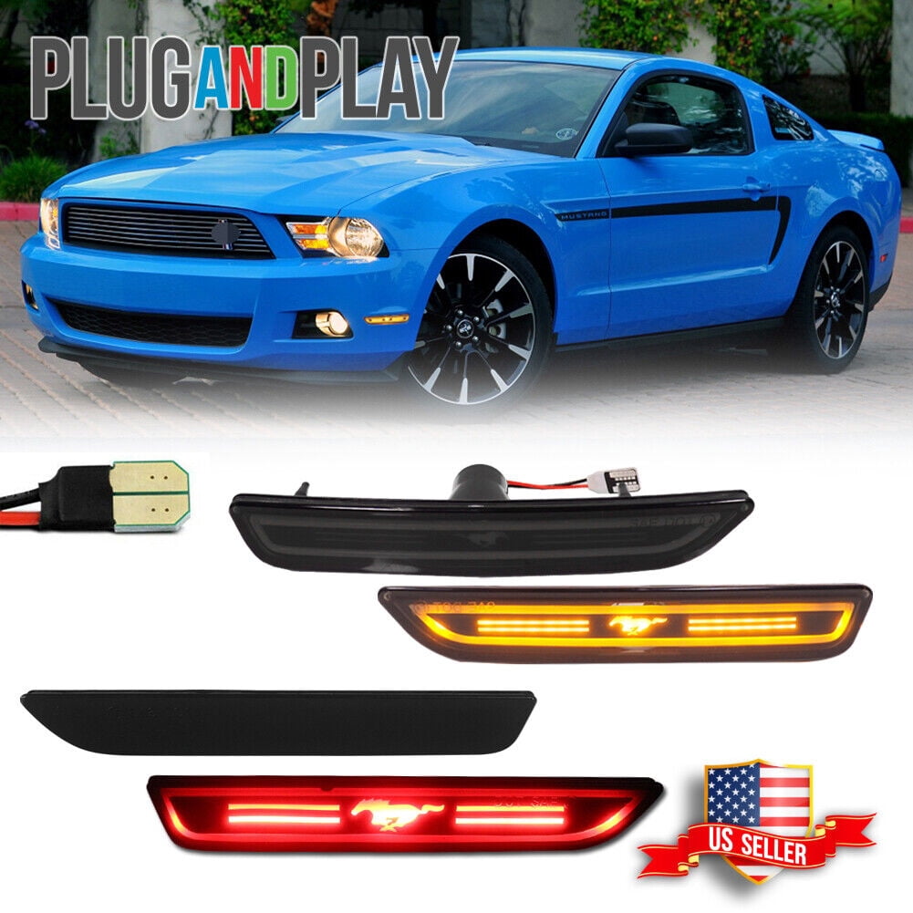 GTINTHEBOX Smoked LED Front Amber & Rear Red Side Marker Lights For ...