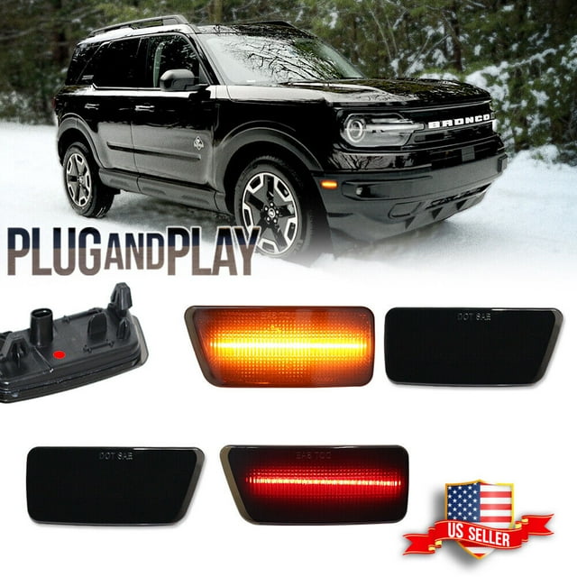 GTINTHEBOX Smoked LED Front&Rear Bumper Side Marker Lights For 2021 ...