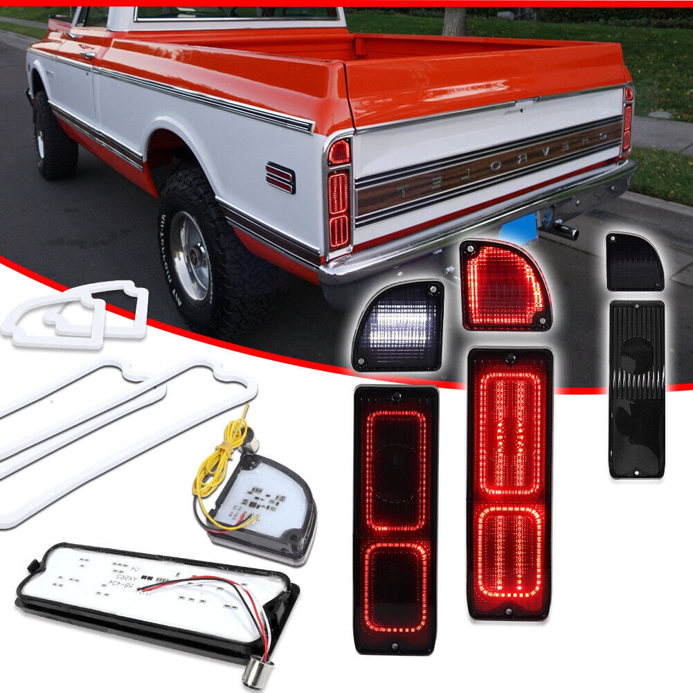 GTINTHEBOX Smoked LED Tailight & Tail Backup Lights For 1967-1972 Chevy ...