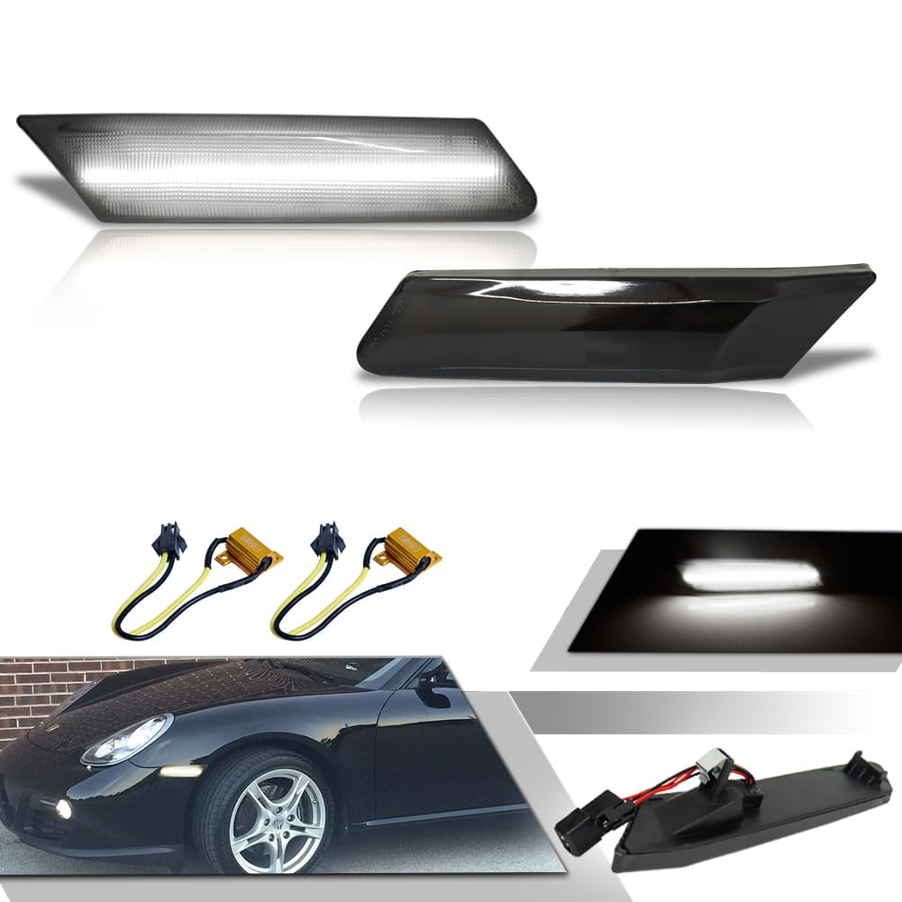 GTINTHEBOX Smoked Lens White CM31 LED Front Bumper Side Marker Parking ...