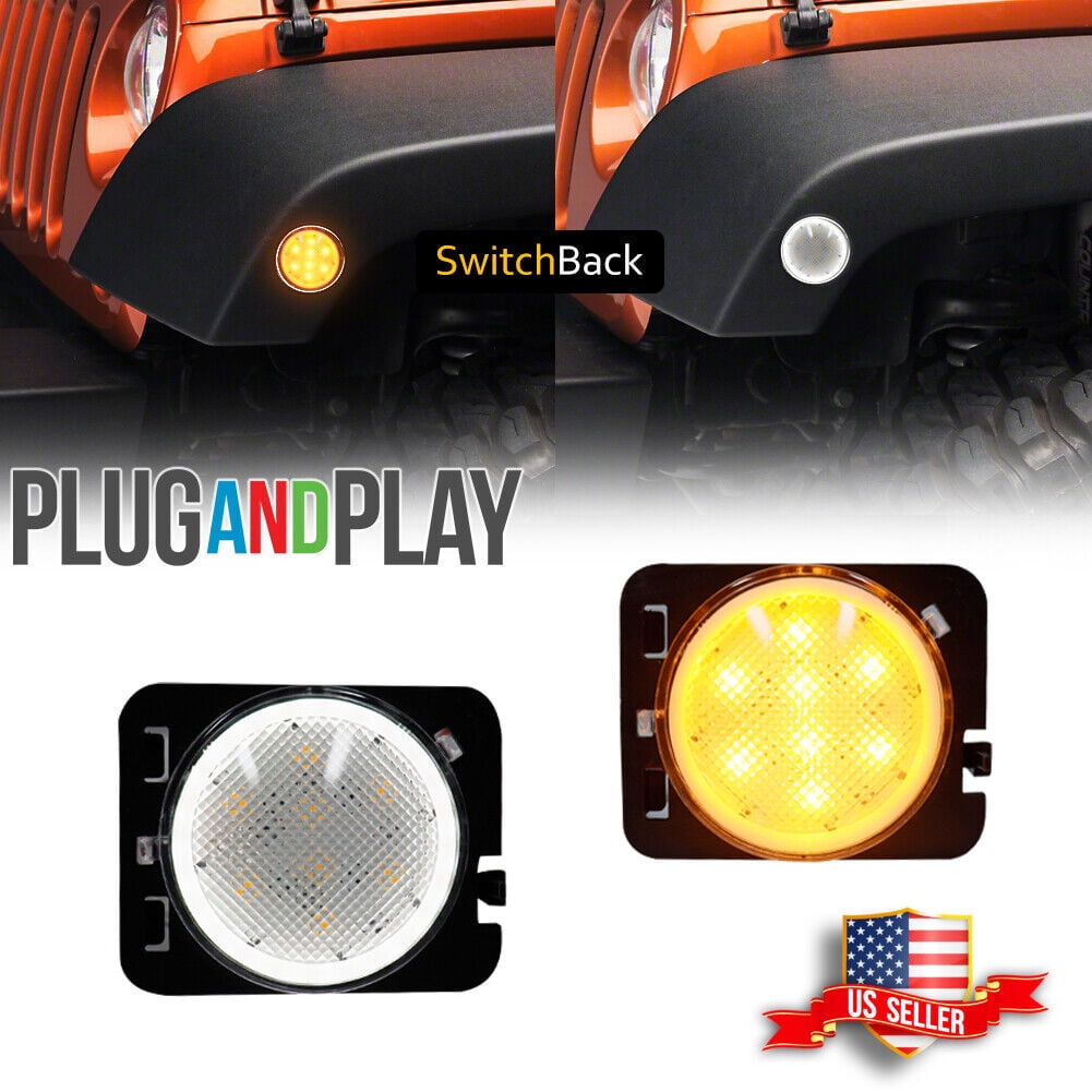 GTINTHEBOX [Switchback] LED Side Marker DRL Front Fender Lights Fit ...