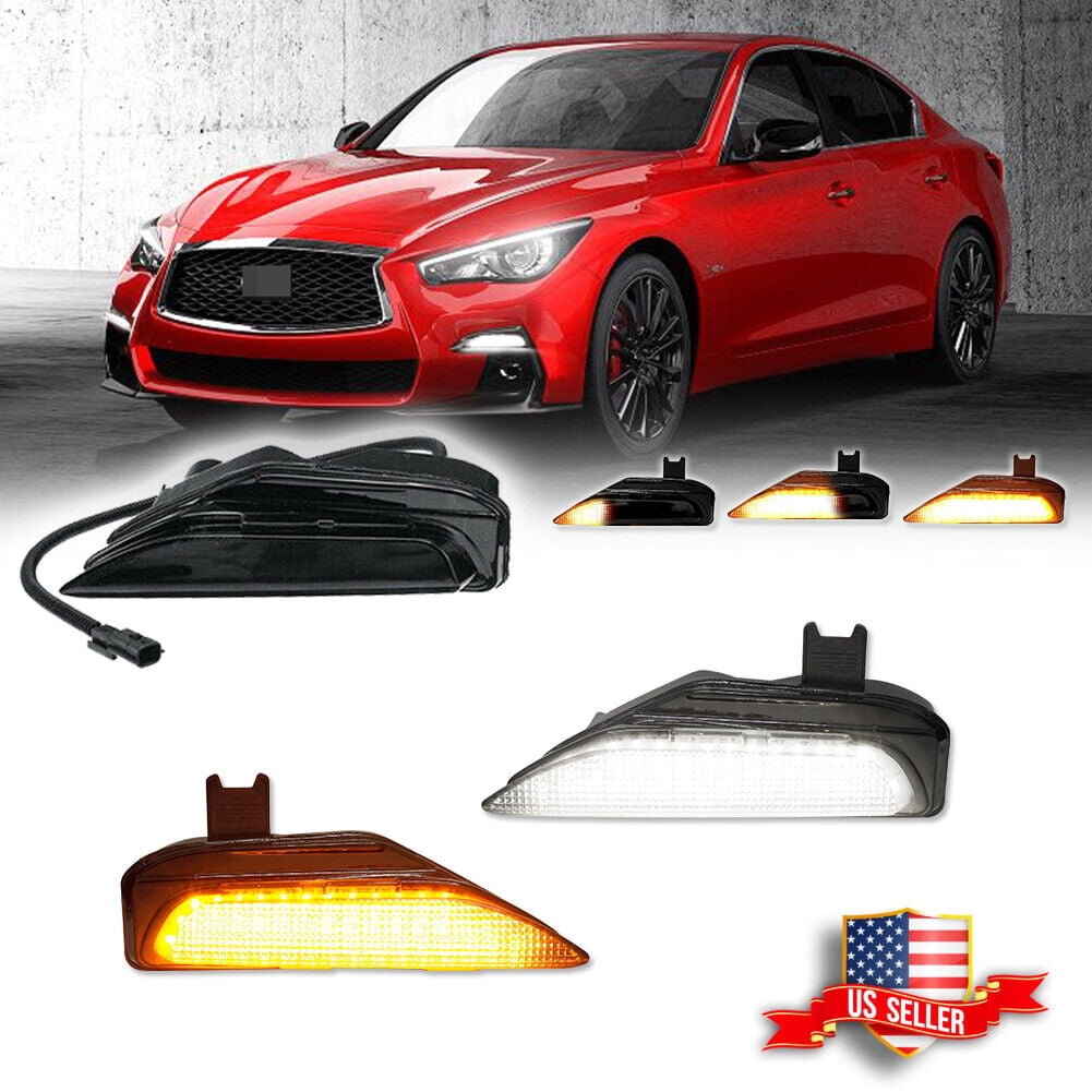 GTINTHEBOX Swithback LED Sequential Signal Fog Lights For Infiniti Q50 ...