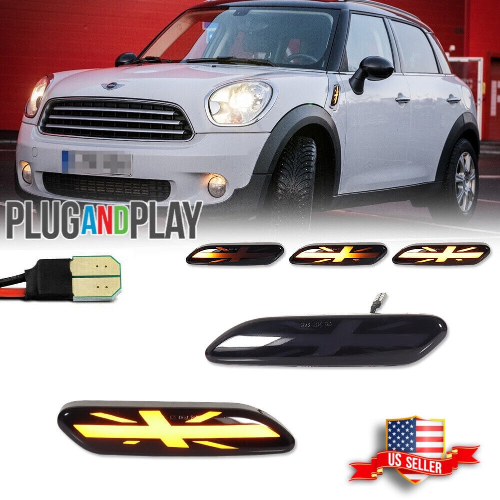GTINTHEBOX Union Jack Smoke Amber LED Front Side Marker Light For 2011 ...