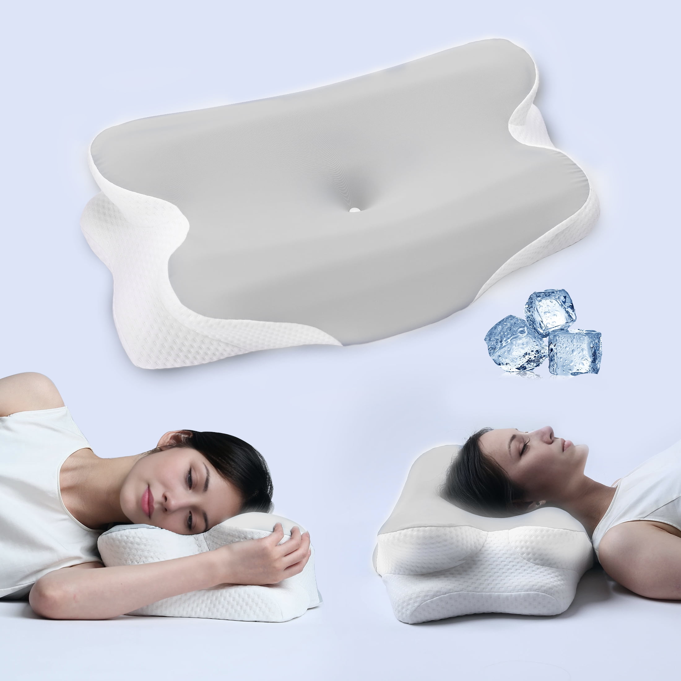 GTNSHUAI Neck Pillow Memory Foam for Pain Relief Bed Cervical Pillow ...