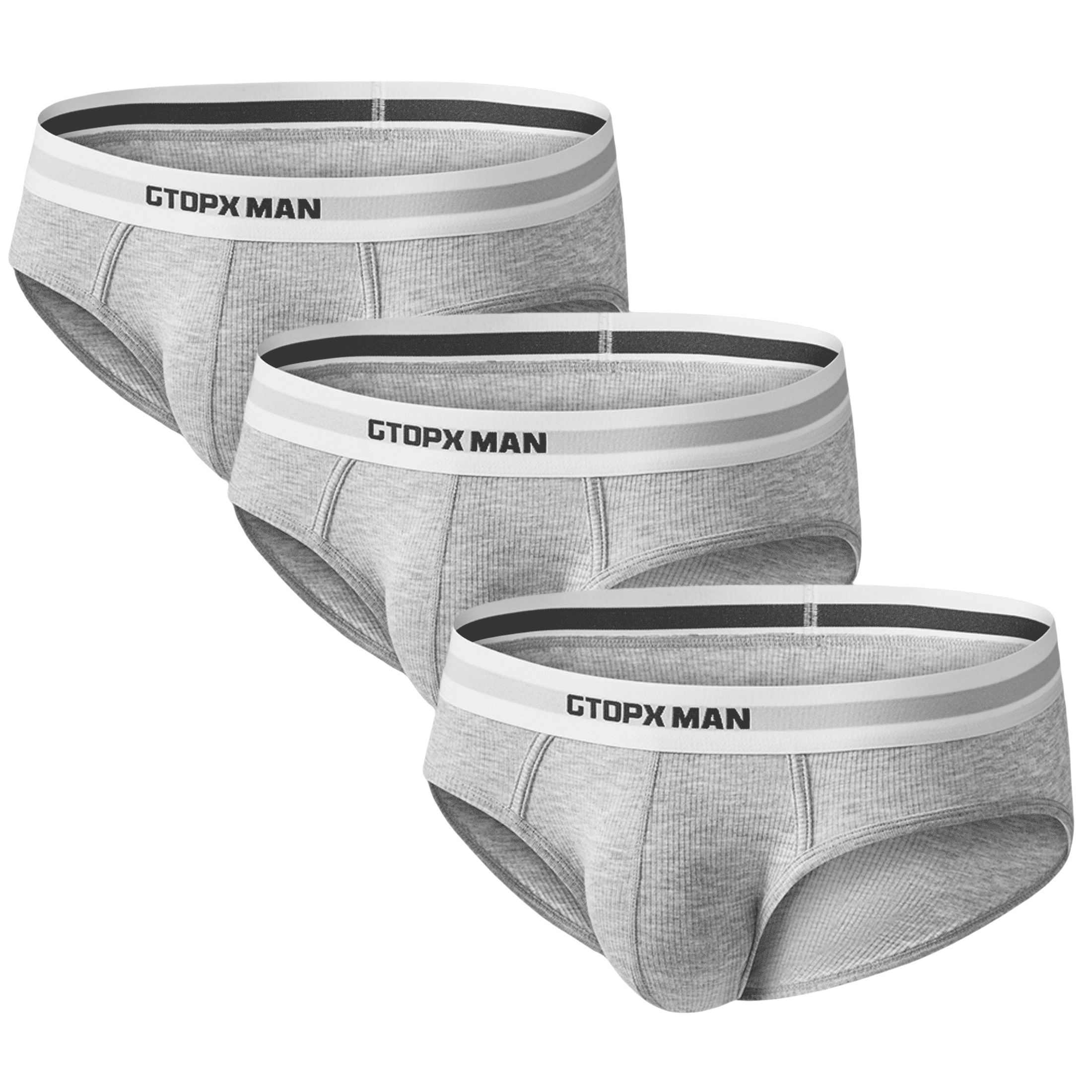 GTOPXMAN Men's Underwear Low Rise Briefs, 3-Pack, Size L, Gray ...