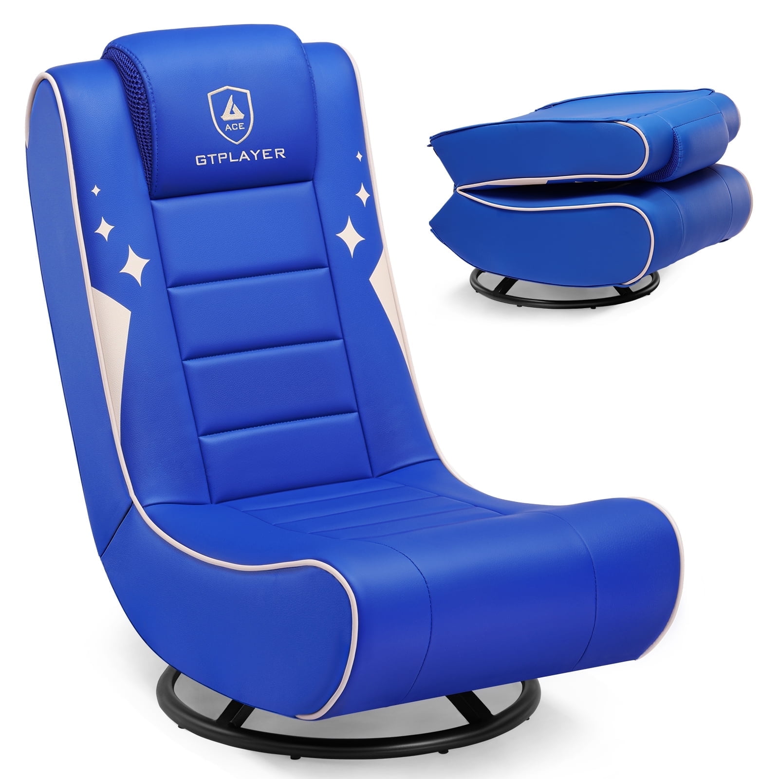 GTPLAYER Swivel Floor Gaming Chairs with Foldable Backrest for Teens ...