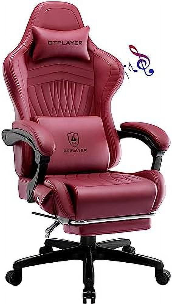 GTPLAYER Gaming Chair, Computer Chair with Footrest and Bluetooth Speakers, High Back Ergonomic ...