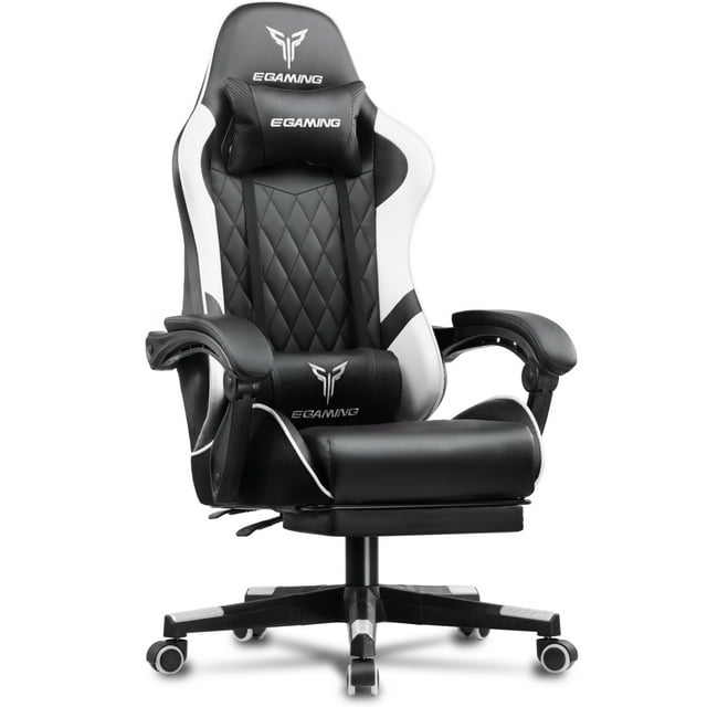 GTPLAYER Gaming Chair Ergonomic Computer Desk Chair with Footrest and ...