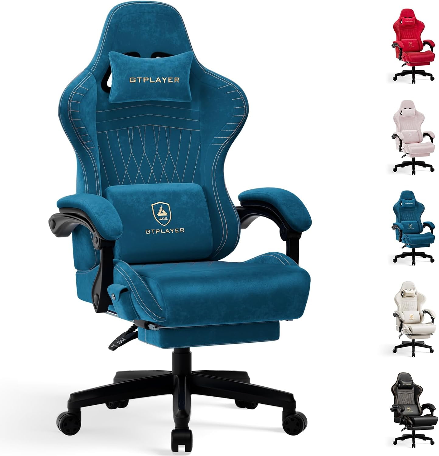 GTPLAYER Gaming Chair with Speakers, Video Game Chairs with Footrest ...