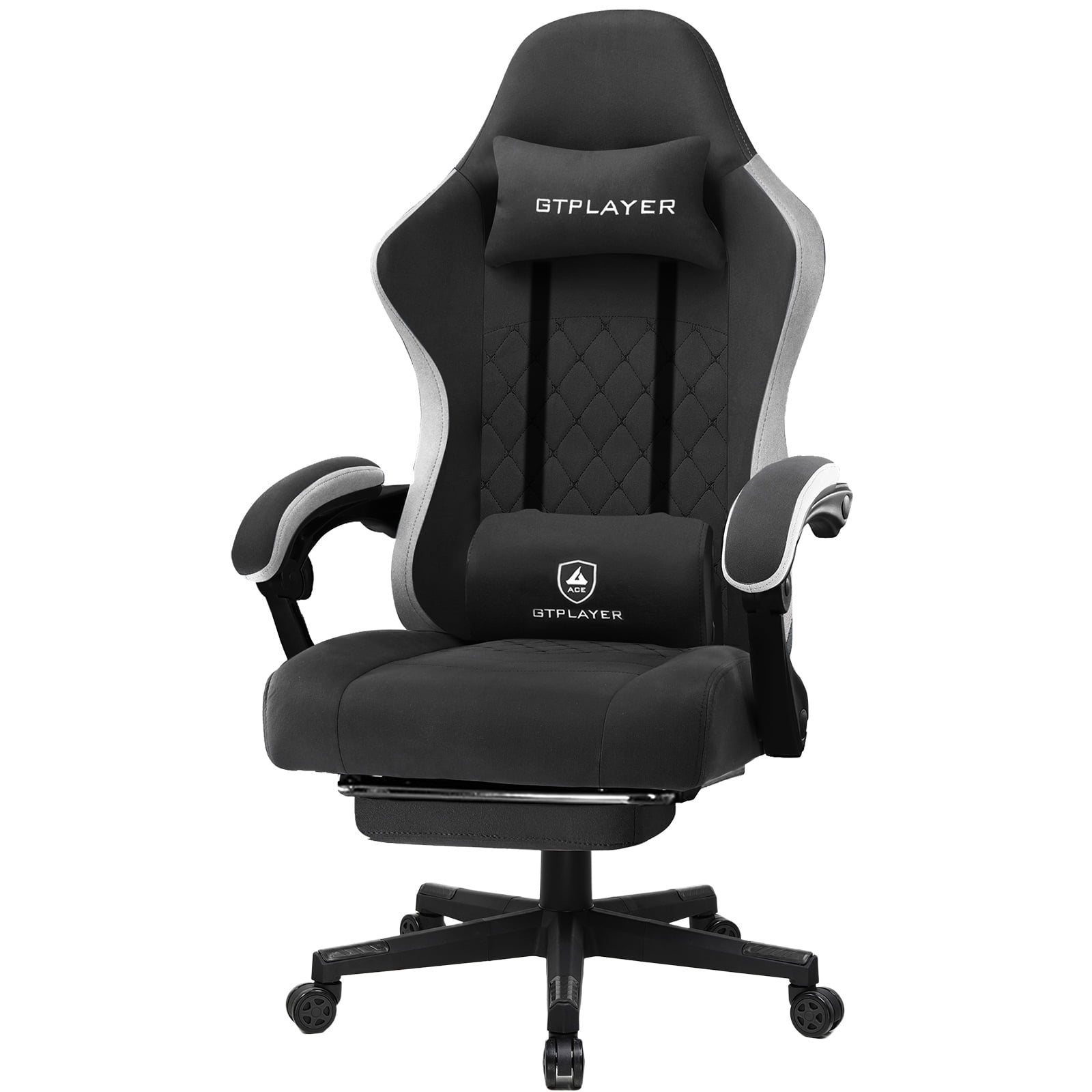 GTPLAYER Ergonomic Pocket Spring Cushion Gaming Chair with Footrest and ...