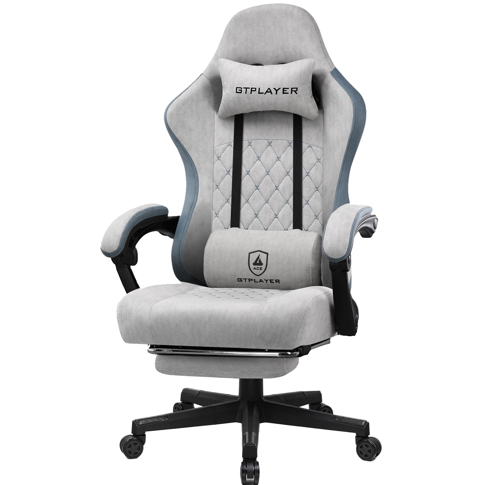 GTPLAYER Ergonomic Gaming Chair with Footrest & Linkage Armrests ...