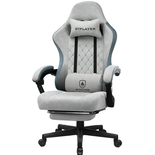 GTPLAYER Ergonomic Gaming Chair with Footrest & Linkage Armrests ...