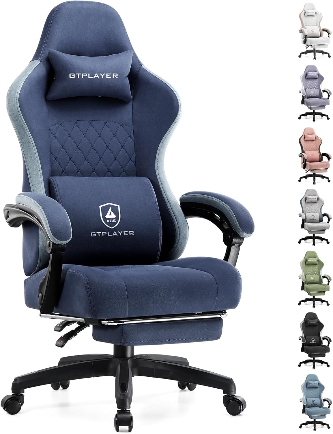 GTPLAYER Gaming Chair for Adults with Footrest, Pocket Spring Cushion ...
