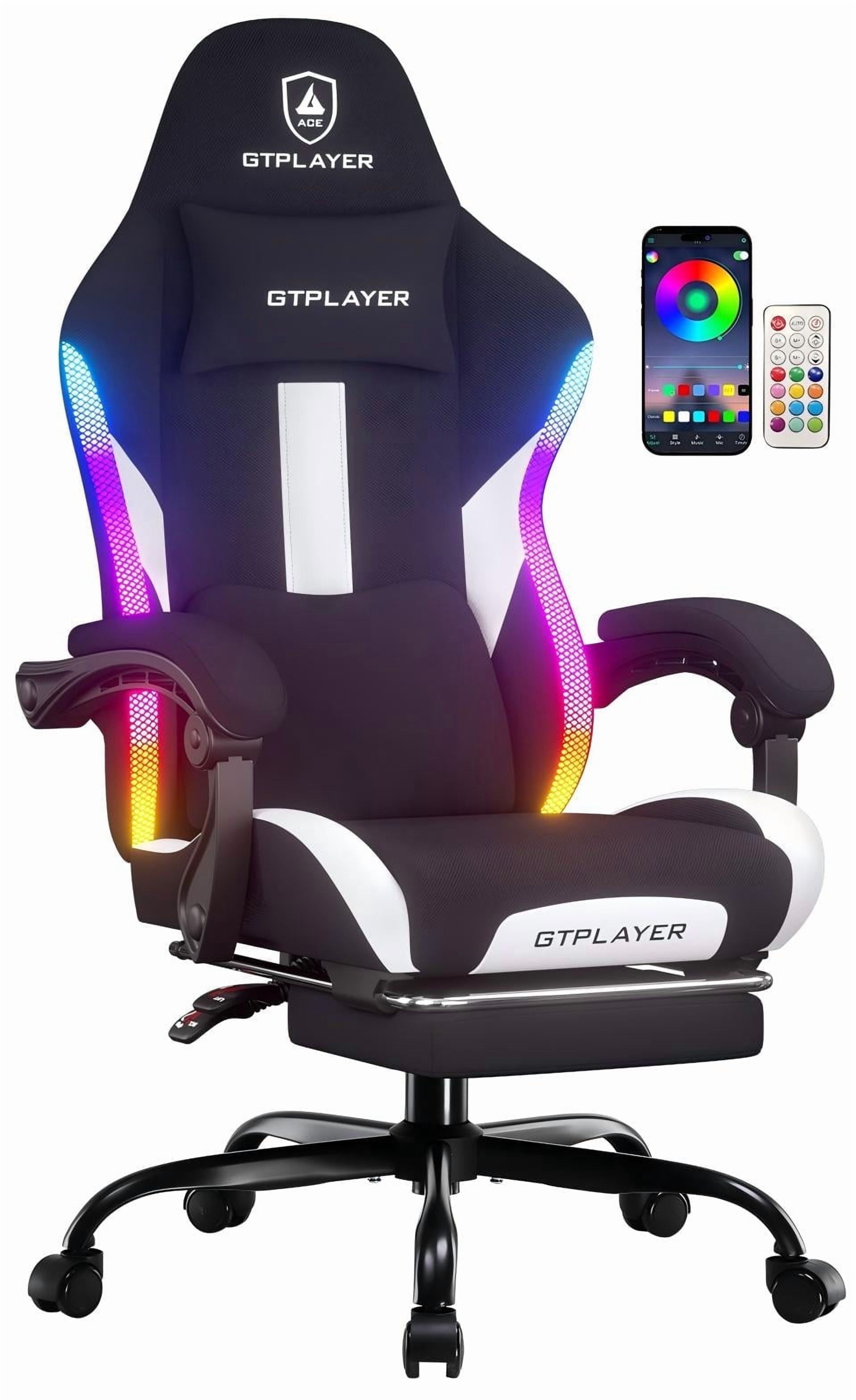 GRACING RGB Gaming chair with footrest and Lumbar Support , Ergonomic ...