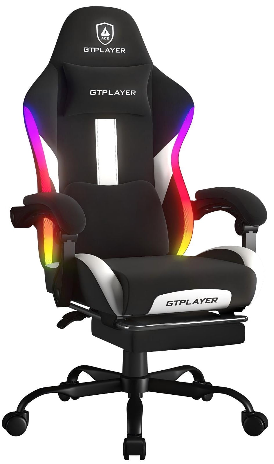 GRACING RGB Gaming chair with footrest and Lumbar Support , Ergonomic ...