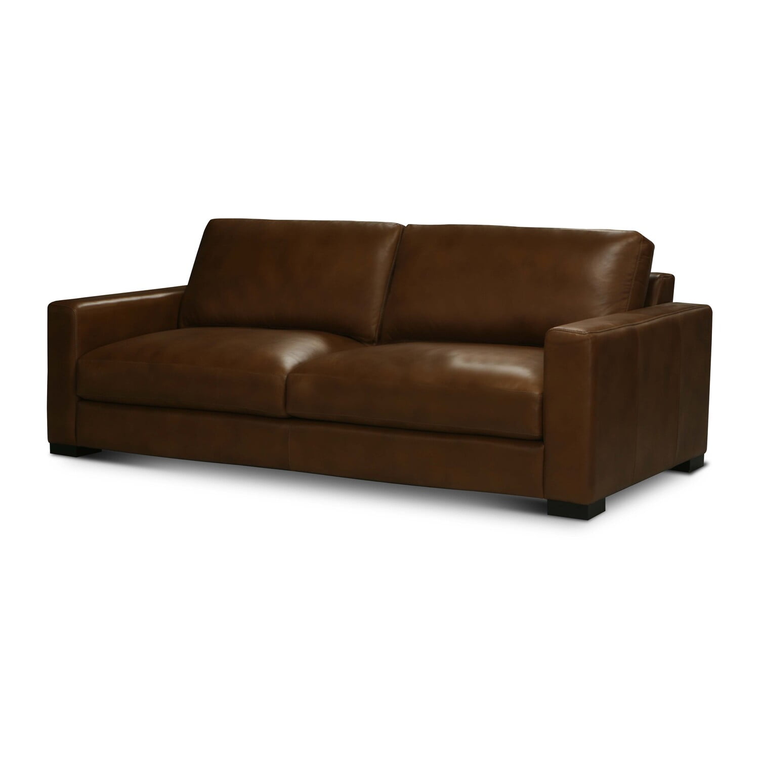 GTR Leather Vancouver 90" Wide Upholstered Sofa, Portofino Cinnamon ...