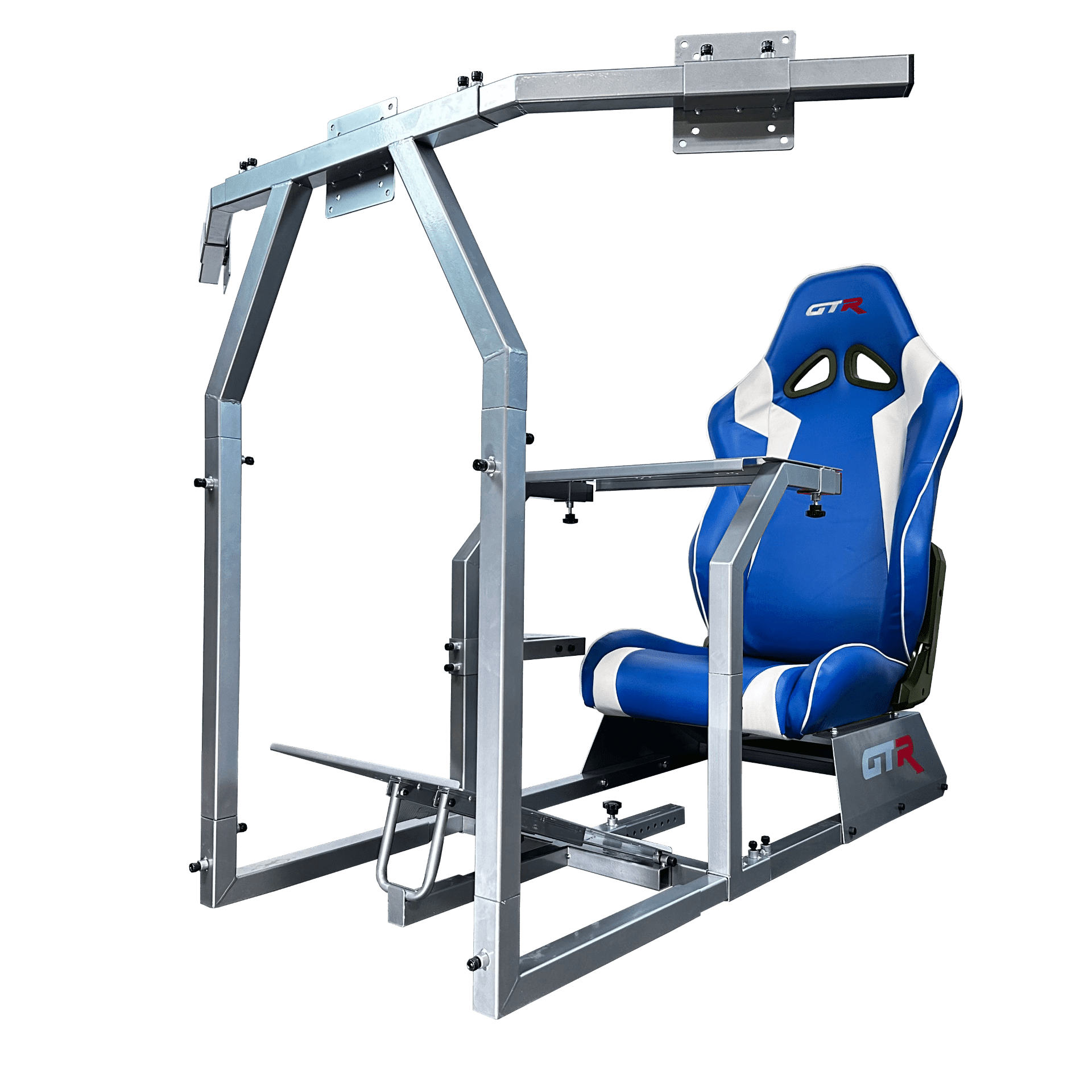 GTR Simulator GTAF Model Racing Simulator Cockpit Silver Frame Blue ...