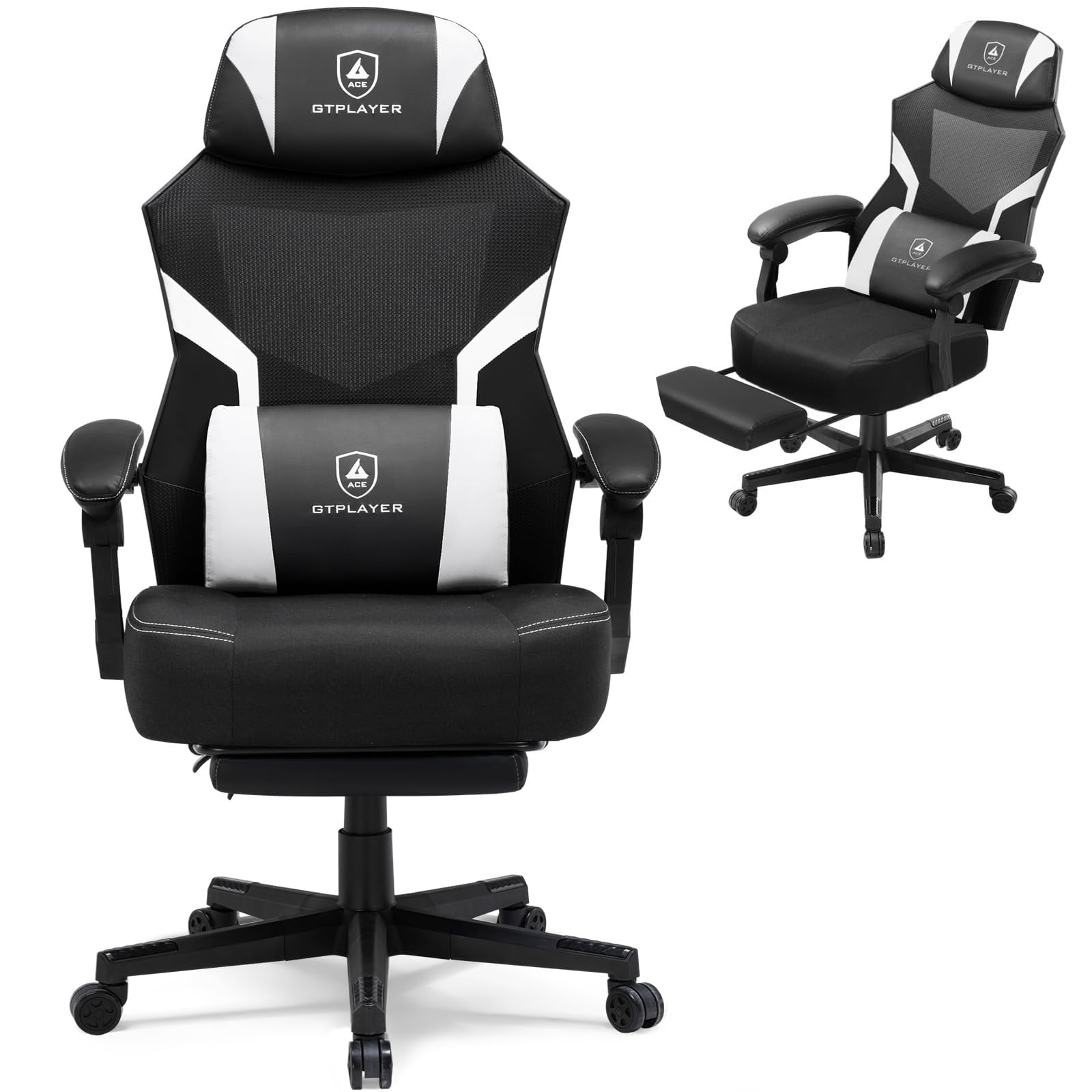 GTRACING Fabric Gaming Chair, Breathable Gamer Chair with Mesh Back ...
