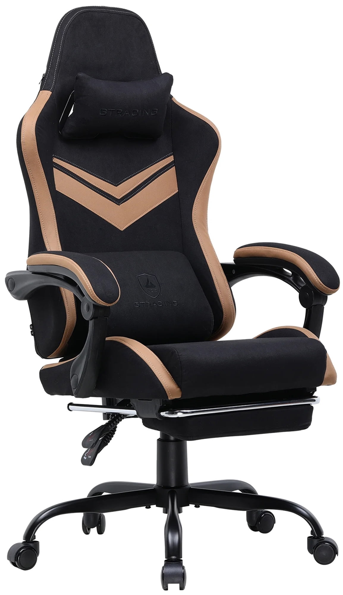 GTRACING Ergonomic Fabric Reclining Gaming Chair with Footrest and ...