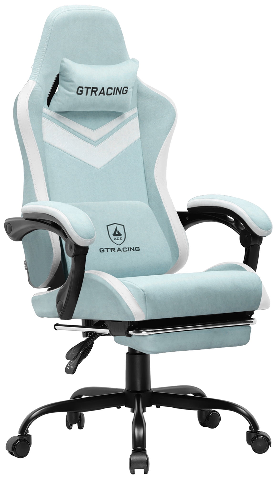 GTRACING GTW-300 Ergonomic Adjustable Height Reclining Fabric Gaming ...