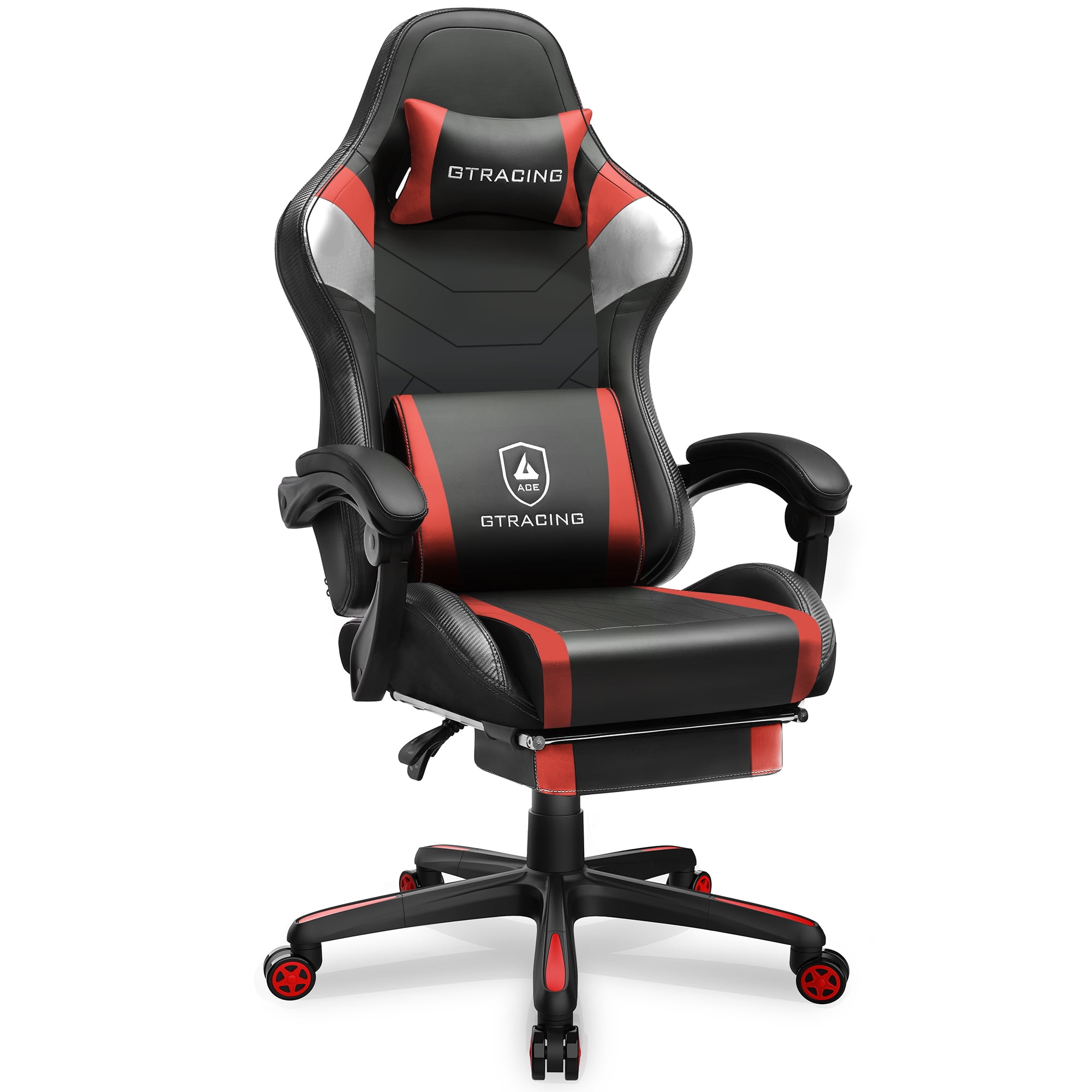 GTRACING Gaming Chair with Footrest Ergonomic Reclining Office Chair ...