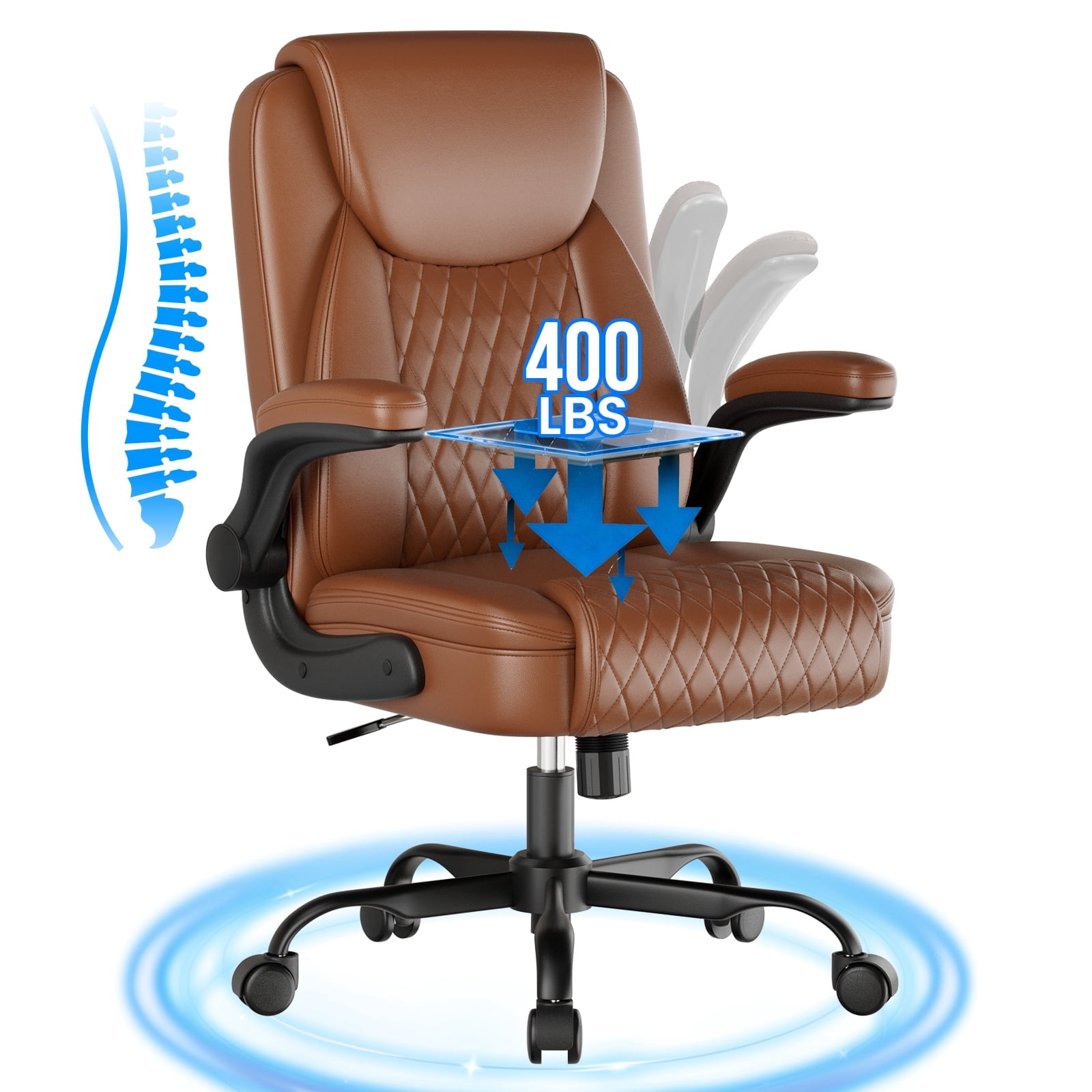 GTRACING Office Chair, 400LBS Big and Tall Home Office Chair Wide Seat ...