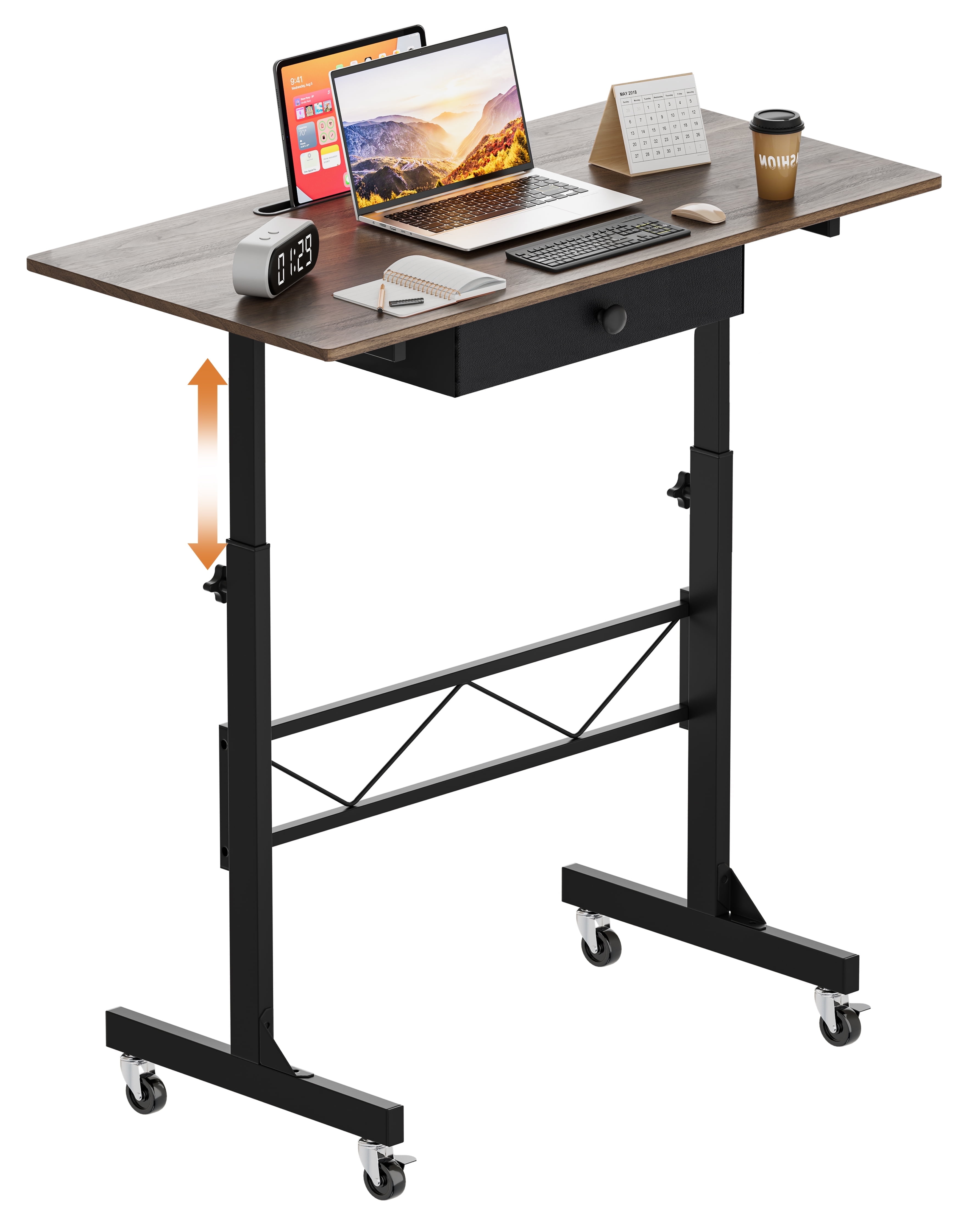 EXRACING Small Standing Desk Adjustable Height Small Computer Desk ...