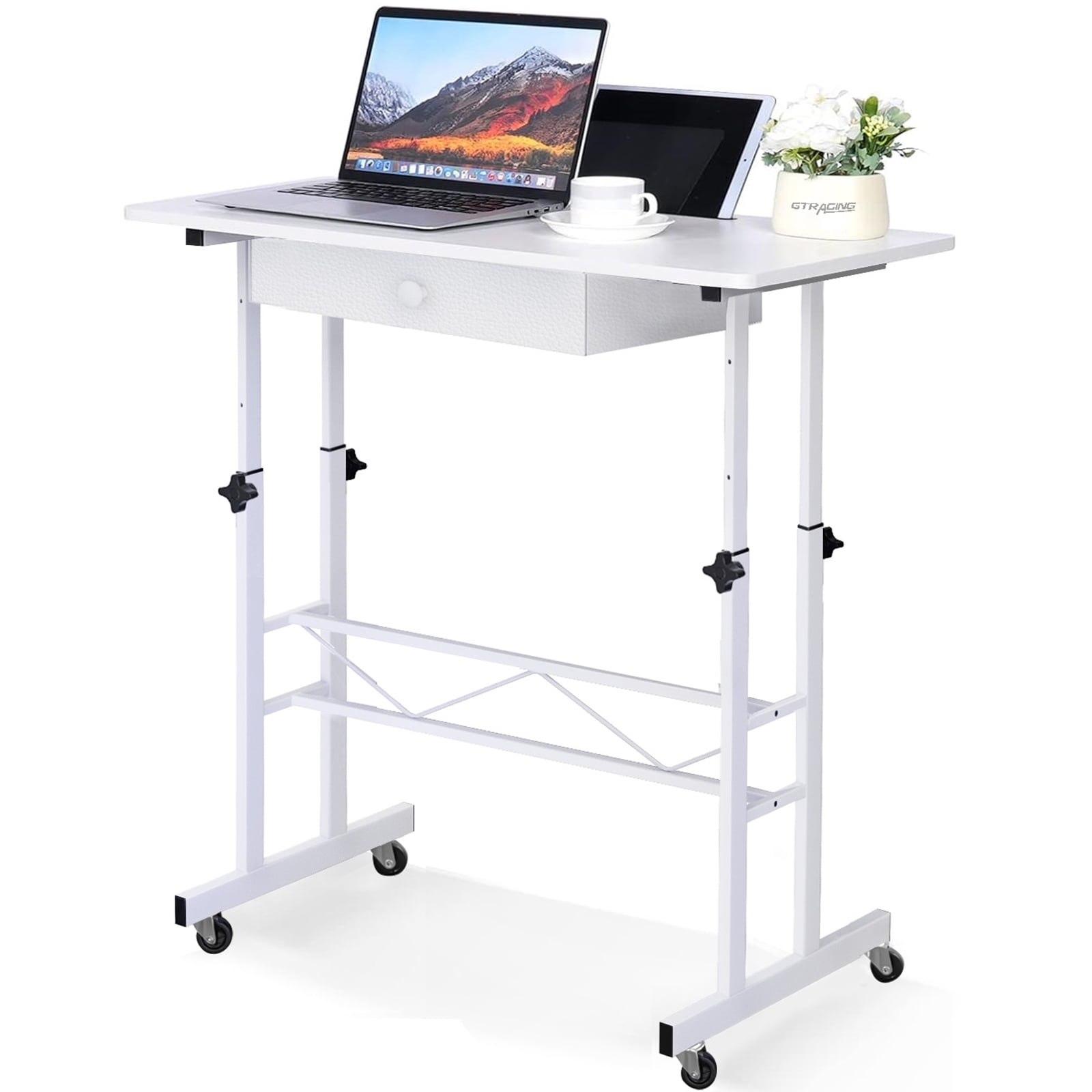 GTRACING Small Standing Desk Adjustable Height Small Computer Desk ...