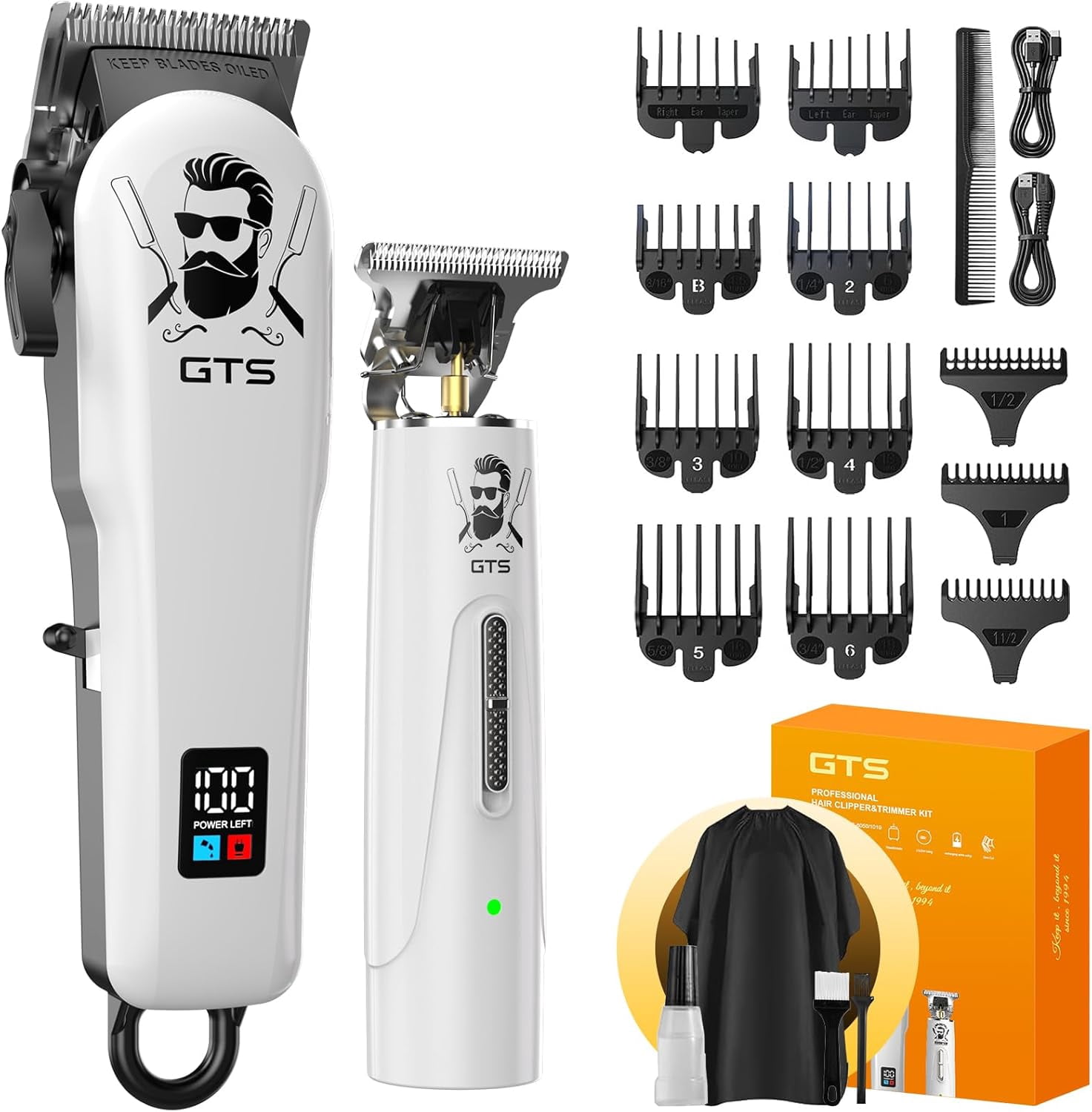 GTS Hair Clippers for Men, and Trimmers Set, Barber Clippers, Electric ...