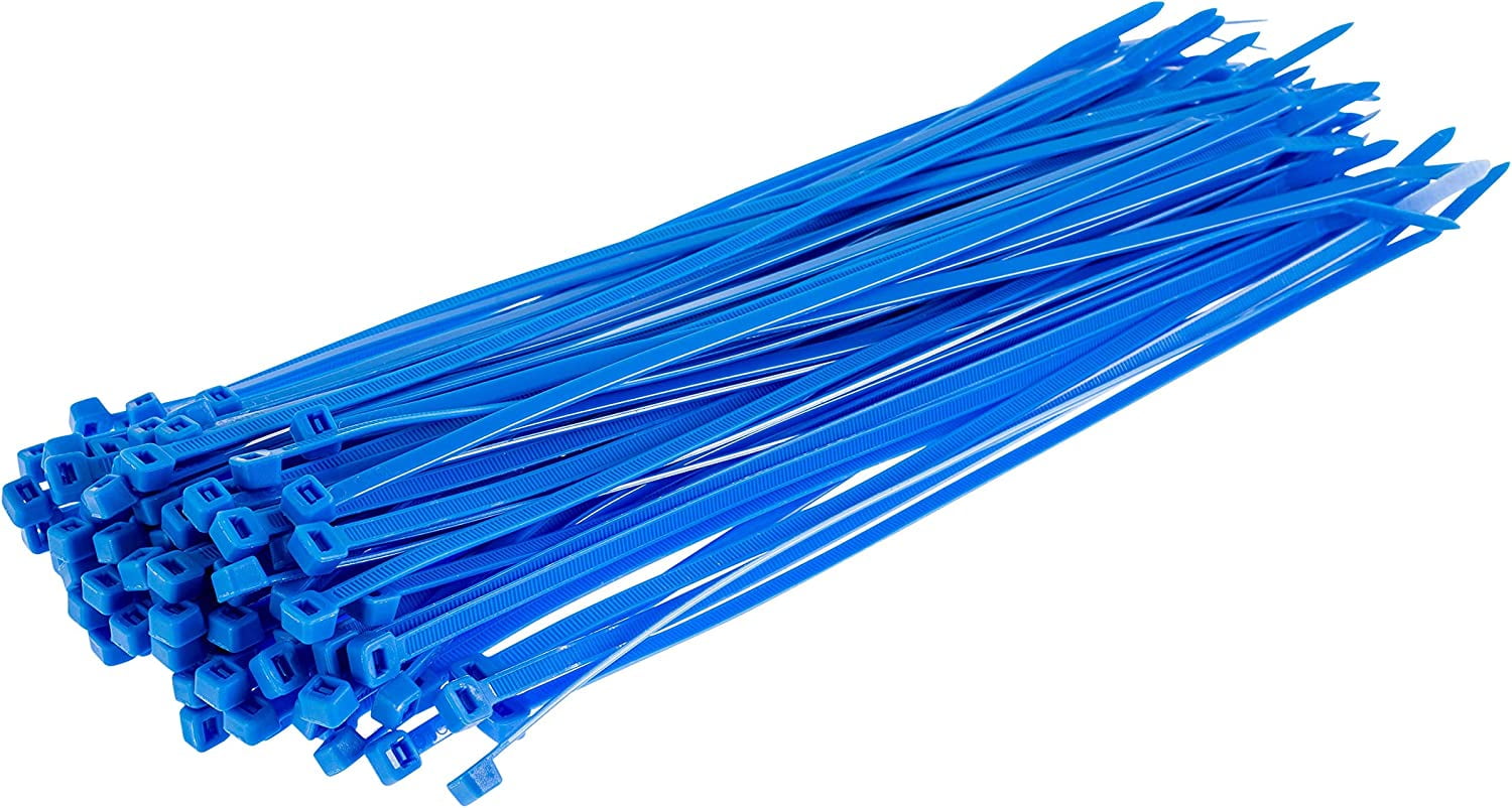 GTSE 8 Inch Blue Zip Ties, 100 Pack, 50lb Self Locking Cable Ties ...