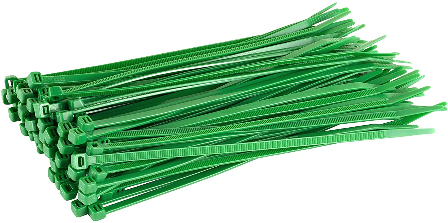 GTSE 8 Inch Green Zip Ties, 100 Pack, 50lb Self Locking Cable Ties ...
