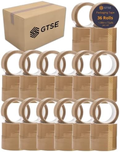 GTSE Brown Packaging Tape Bulk Pack, 1.88 inches x 72 Yards, Heavy Duty ...