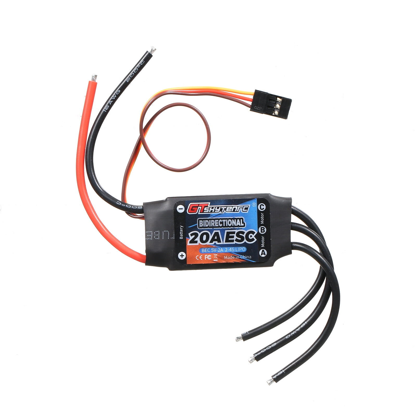 GTSKYTENRC Bidirectional 20A Brushless ESC for Remote Control Car/Boat ...