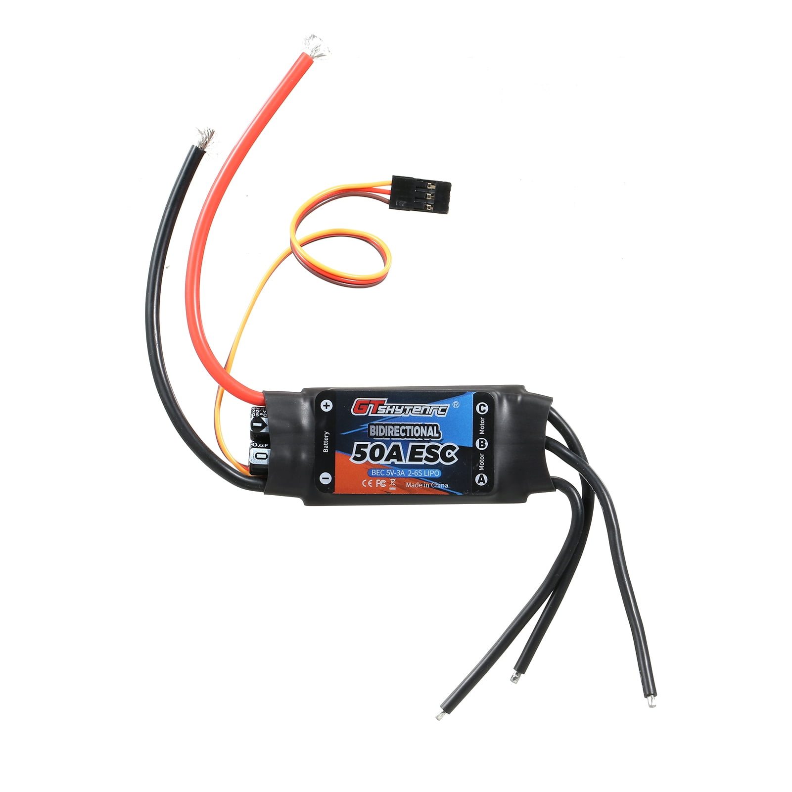 GTSKYTENRC Bidirectional 50A Brushless ESC for Remote Control Car/Boat ...