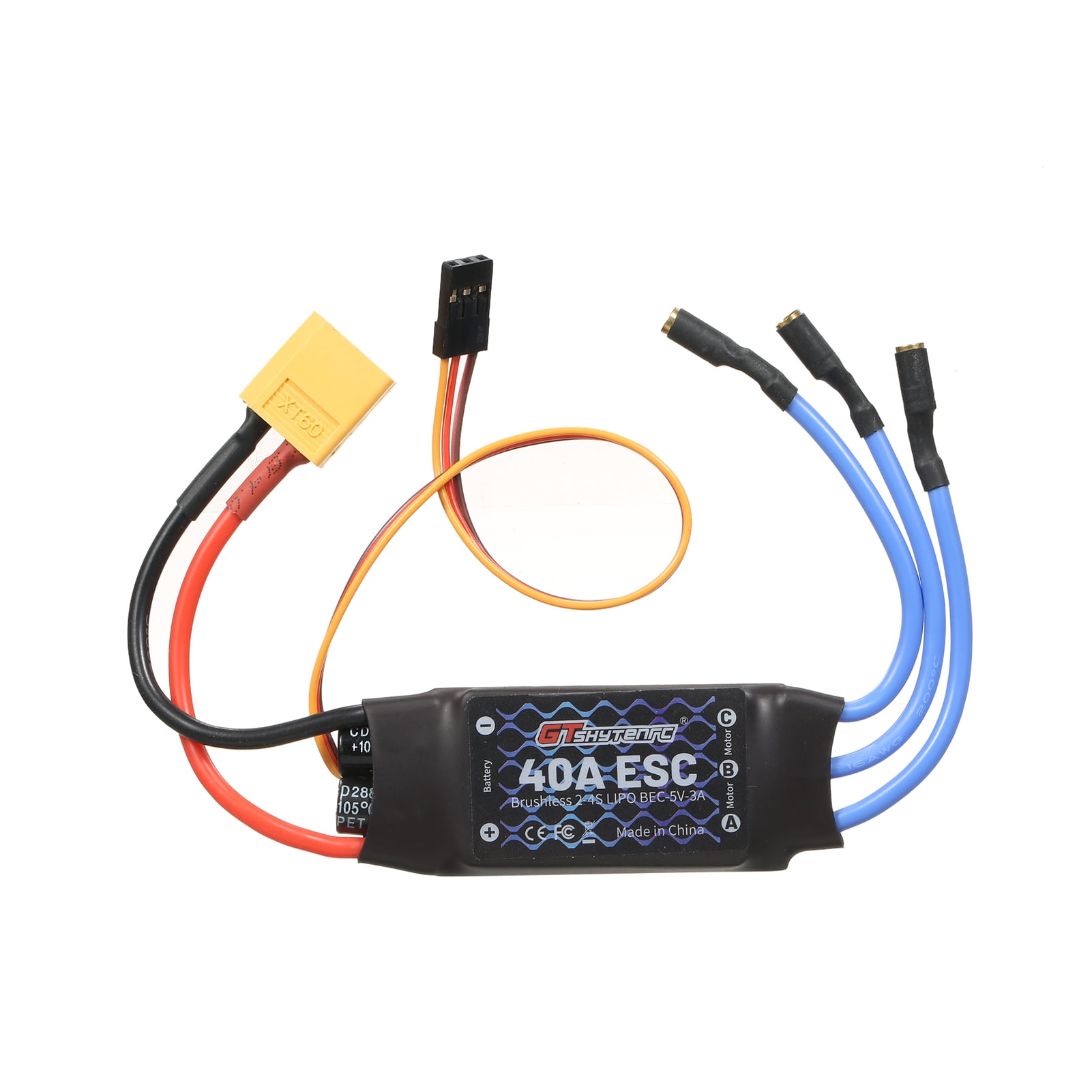GTSKYTENRC ESC,2-4S 40A ESC F450 Quadcopter Drone Speed Remote BEC 40A ESC Motor ESC Motor Speed ...