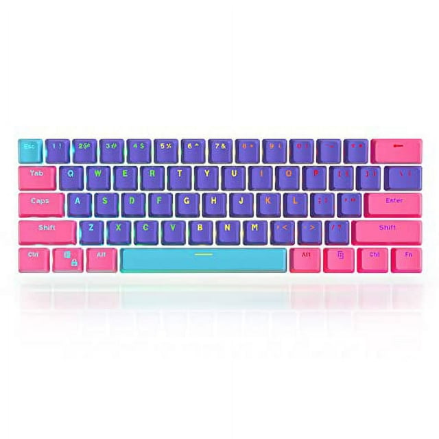 Gtsp Pbt Backlit Keycaps 60 For Cherry Mx Switch Keyboard 625u Space Bar Purplepinkblue