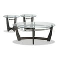 GTU Furniture 3-Piece Elegant Glass Top Coffee and Side Table Set ...